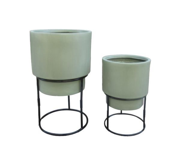 Vazonas Domoletti LT14766-1S, Ø 24 cm, žalias